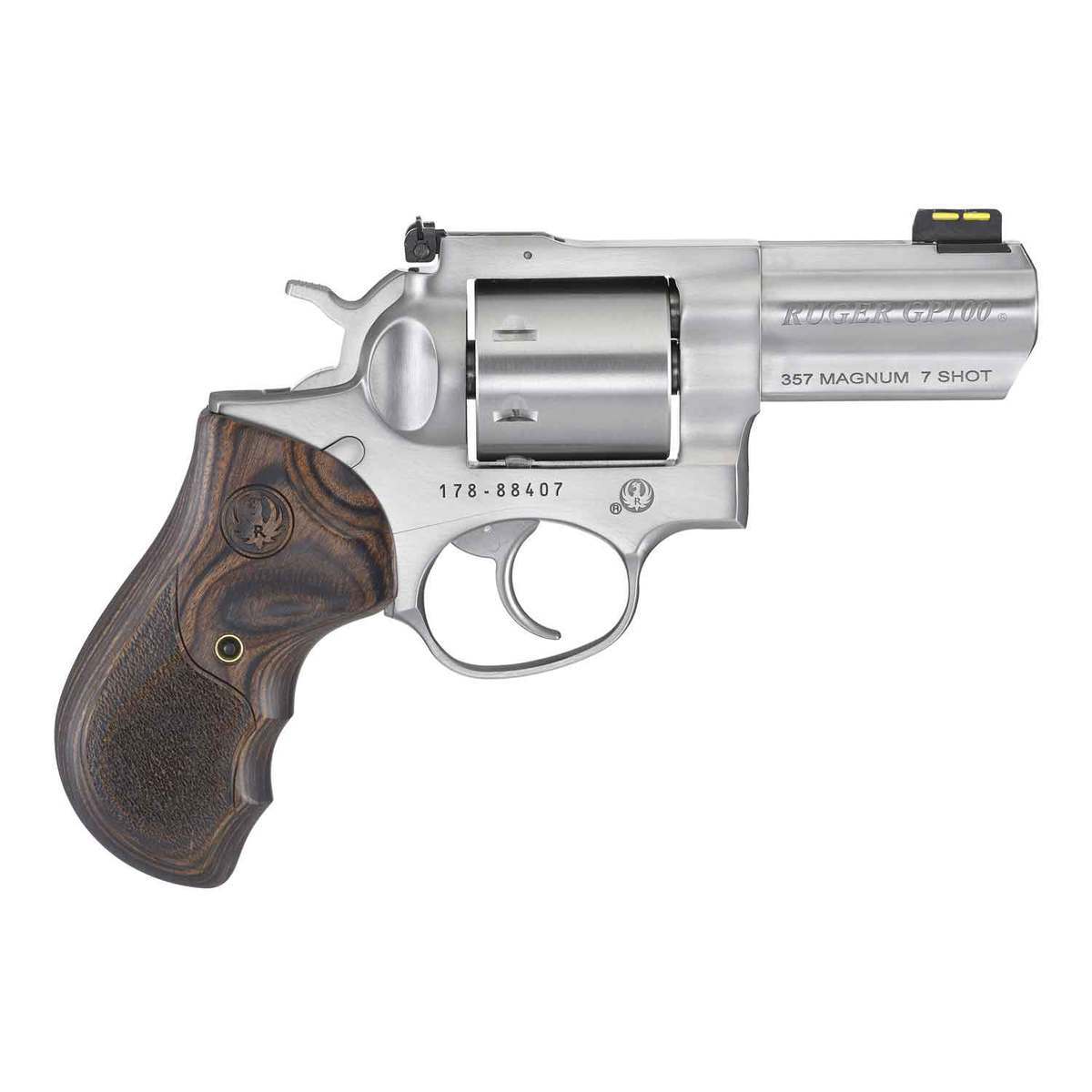 Ruger GP100 Unfluted 357 Magnum 3in Stainless Revolver - 7 Rounds For ...